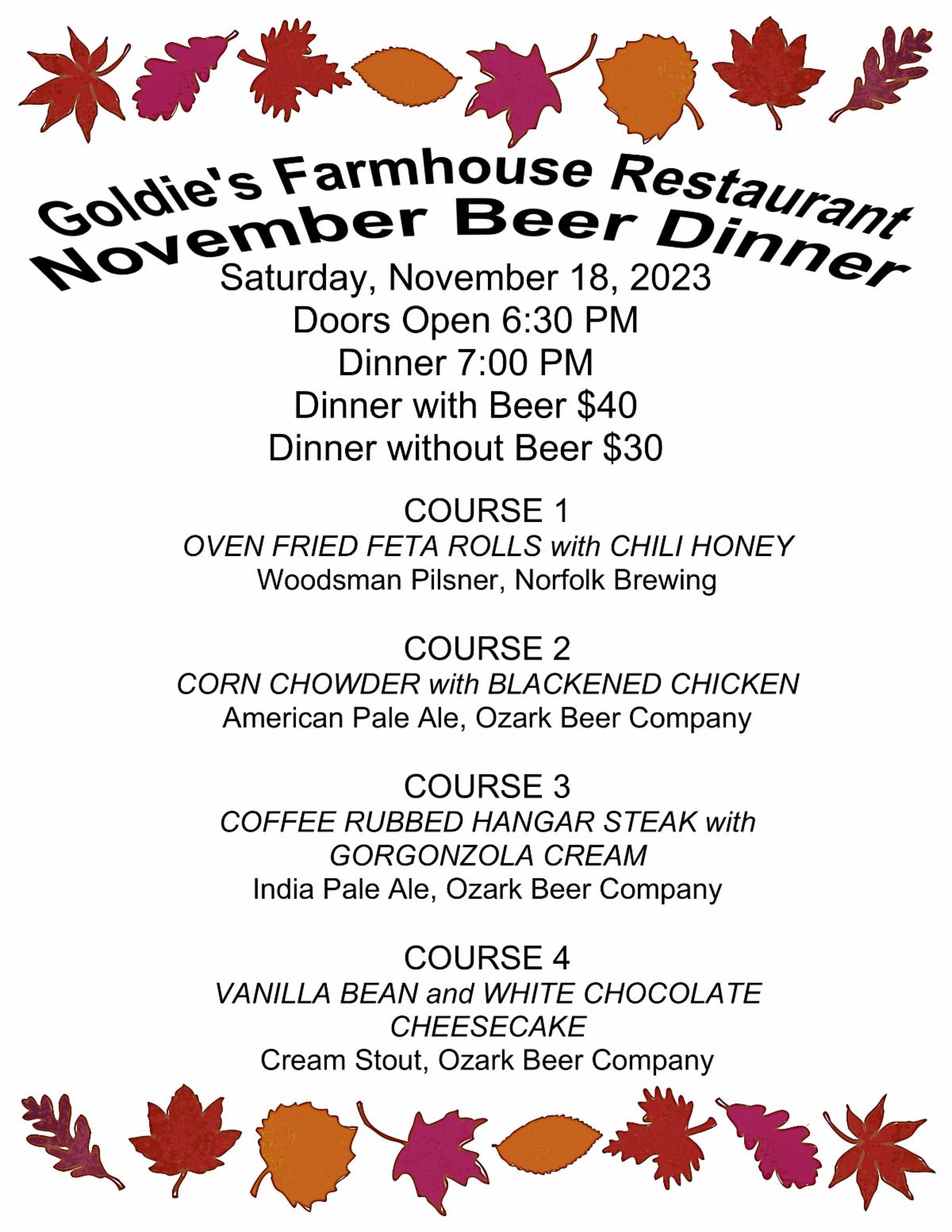 November Beer Dinner
