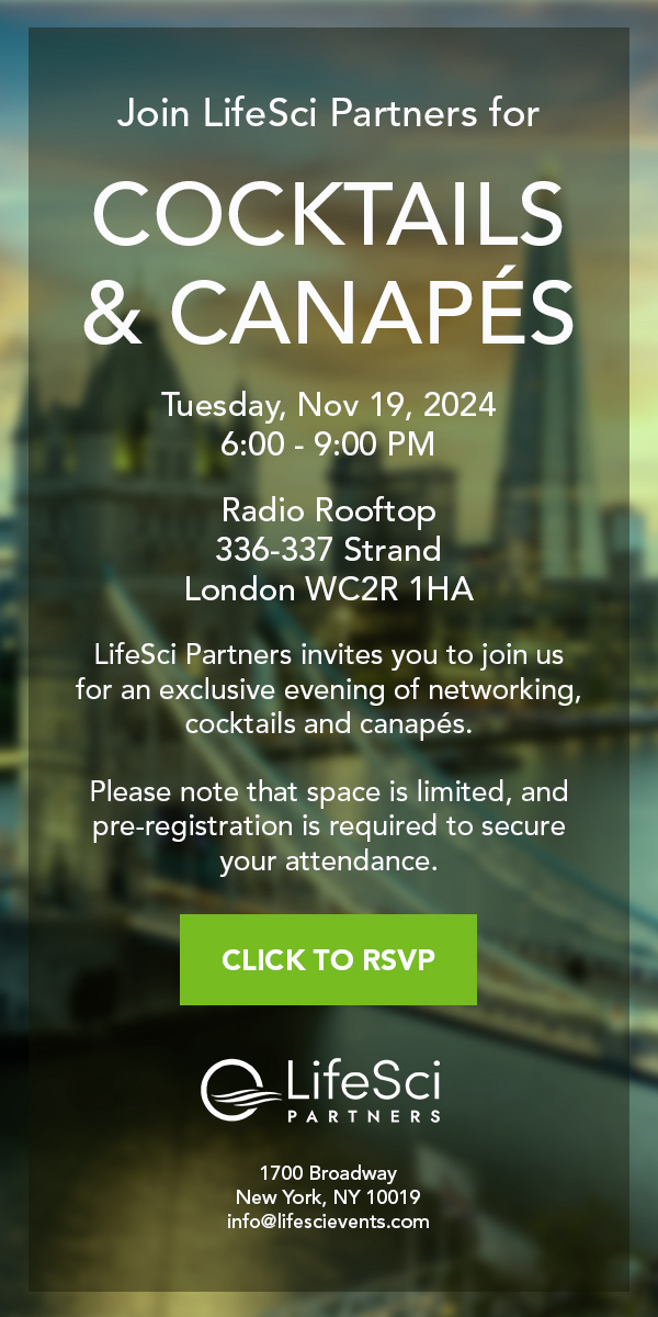 You're Invited to the LifeSci Partners Cocktail Event, November 19 at 6 ...