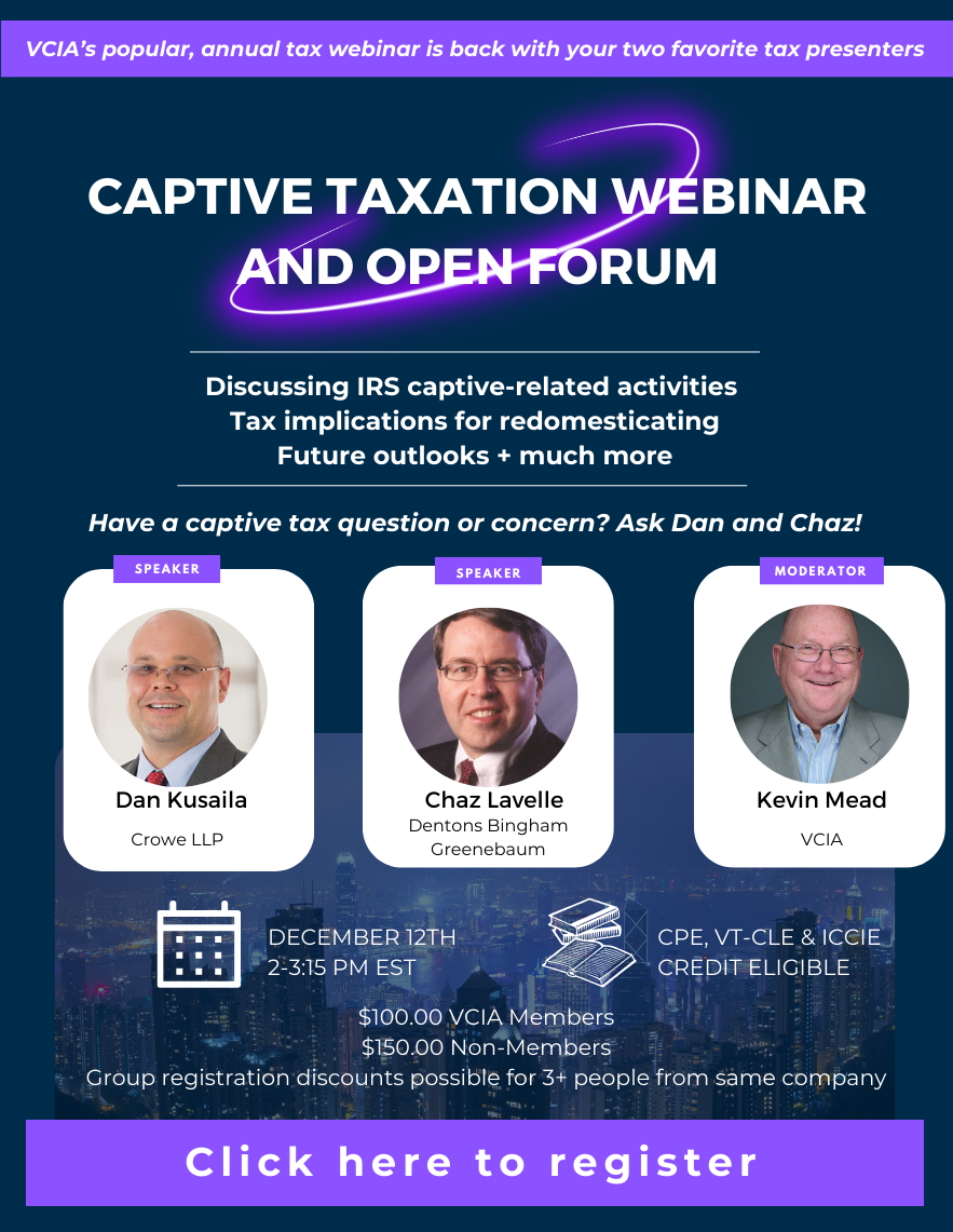 Best in Class Captive Tax Webinar Best in Class Captive Tax Webinar