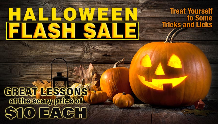 Happy Halloween! Scary Great Flash Sale: 12 Lessons @ Just $10 each!
