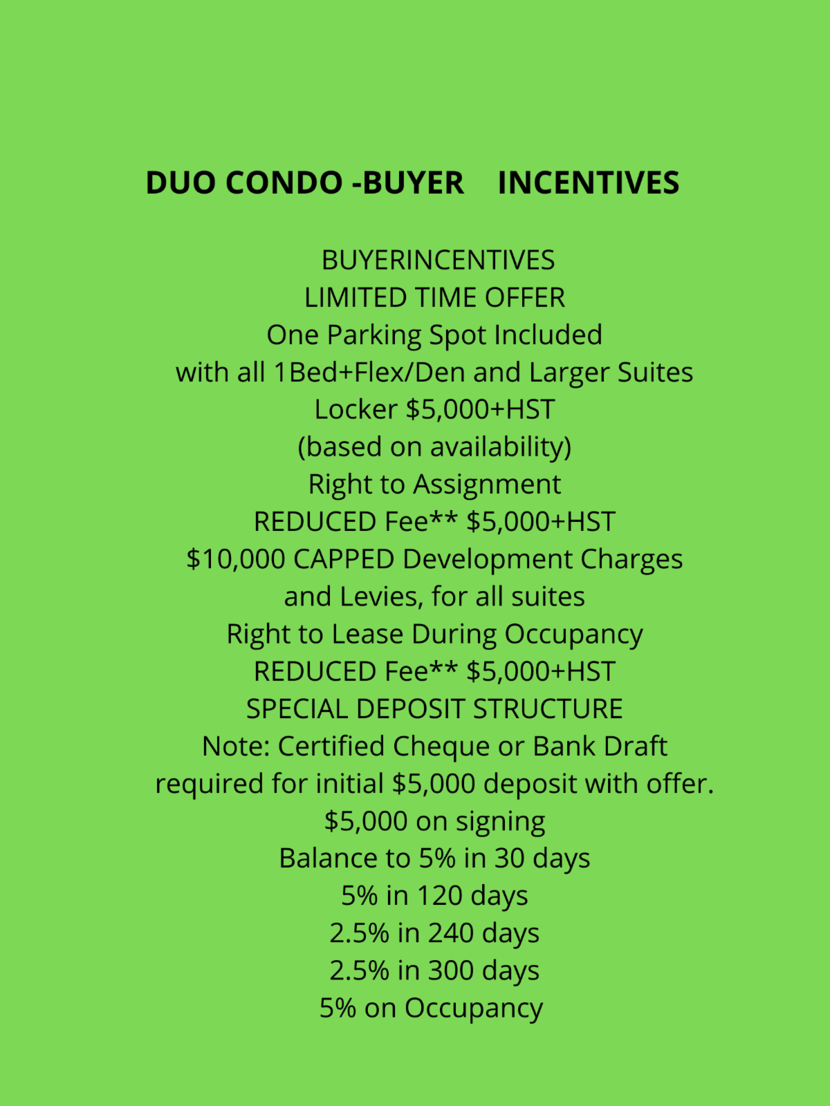 Work Sheet for Duo condos