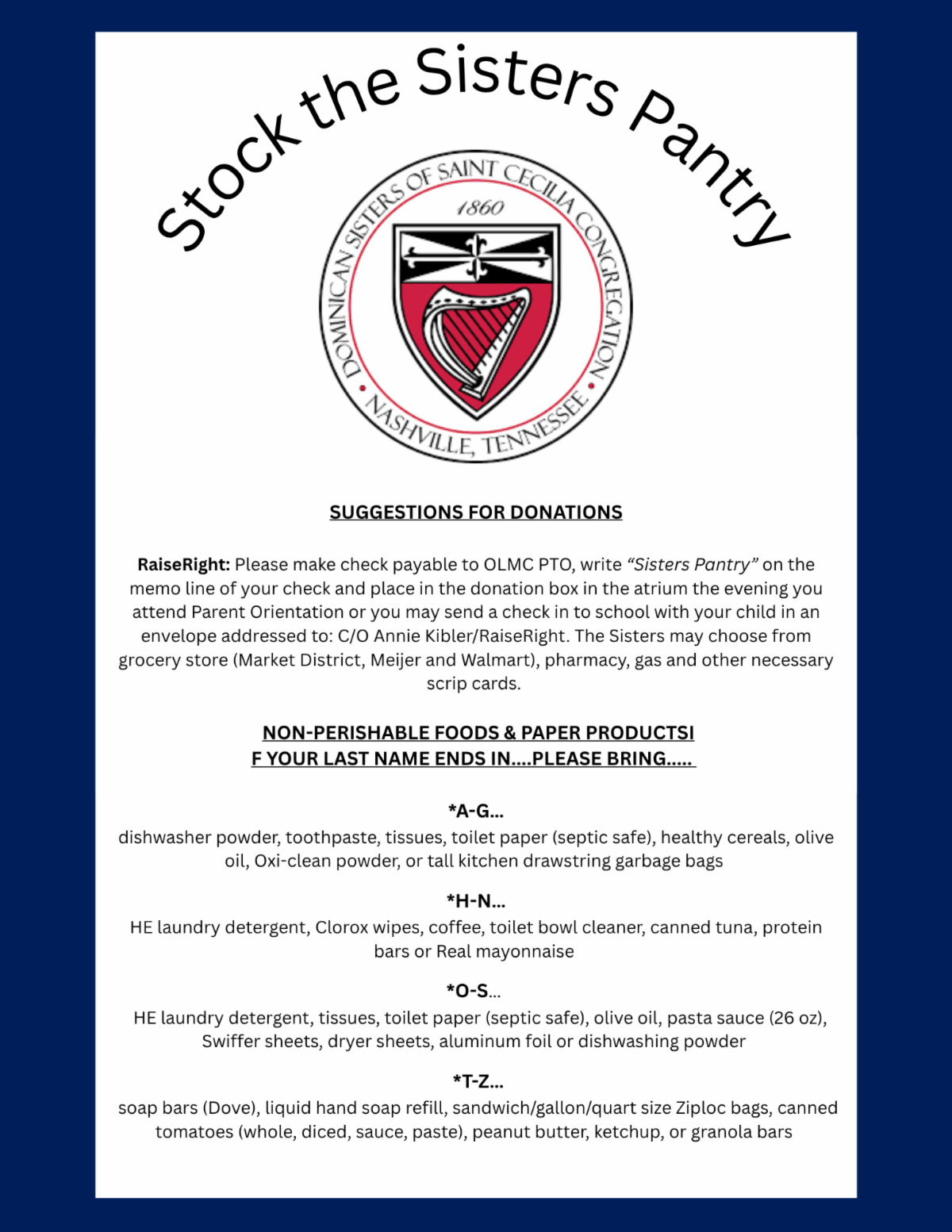 OLMC School - August 6, 2025 - Back to School Updates