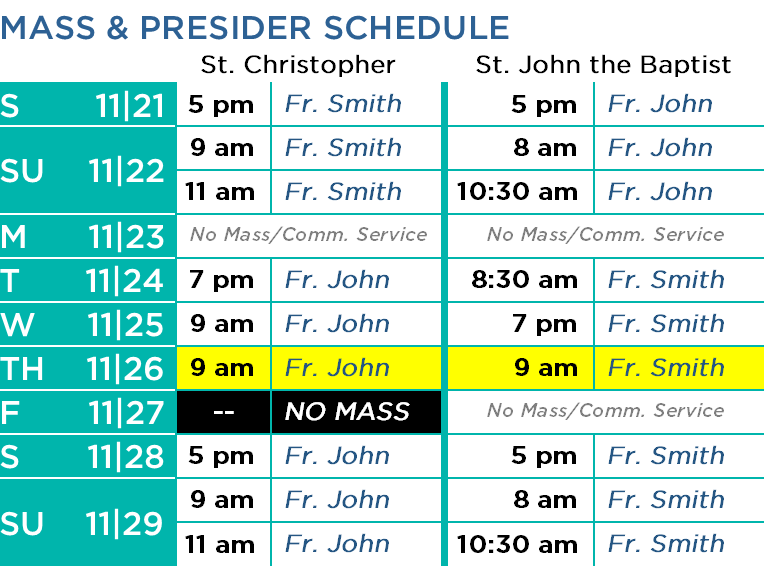 November 21, 2020: Parish Update