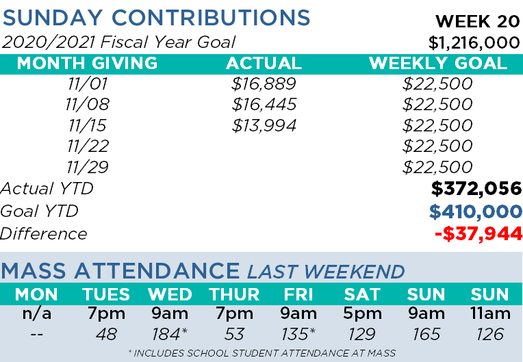 November 21, 2020: Parish Update