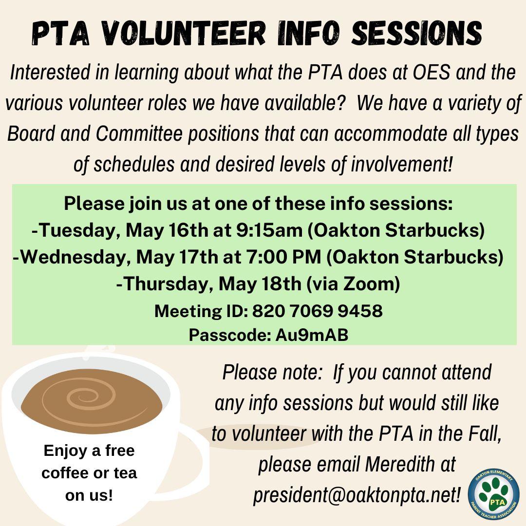 PTA Panther Express May 14, 2023 - PTA Info Sessions This Week