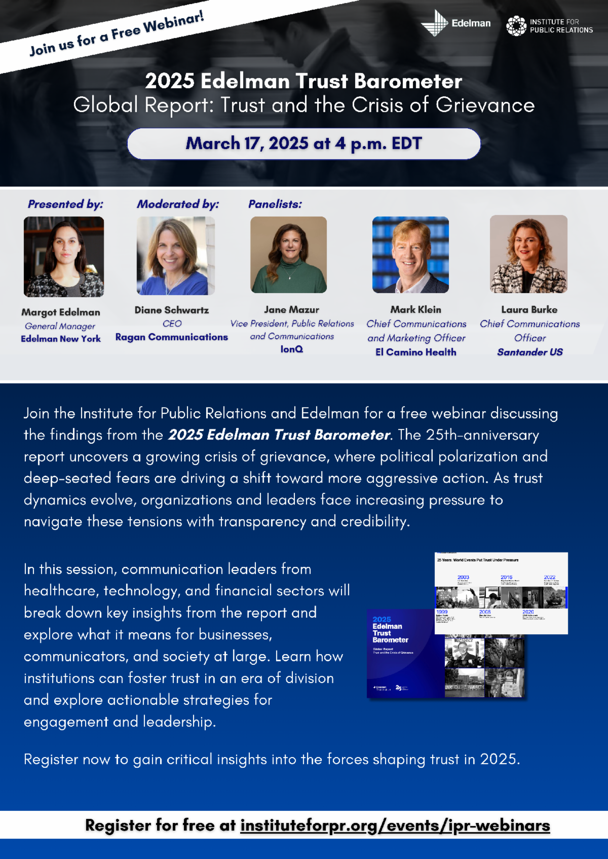 Register for a Free Webinar: 2025 Edelman Trust Barometer: Trust and ...