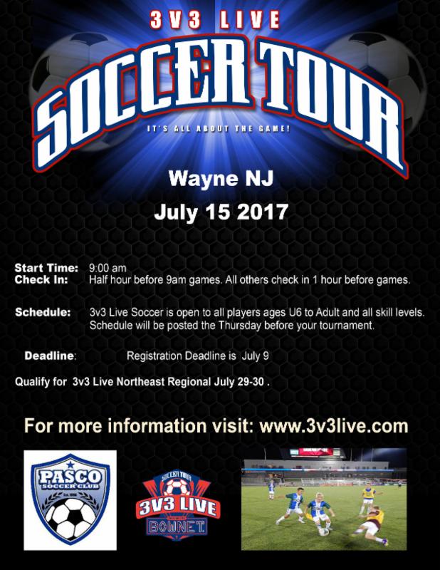 PASCO Soccer Club 3v3 Teams Announced!!!