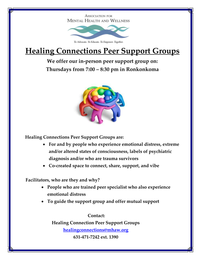 Healing Connections Peer Support Groups