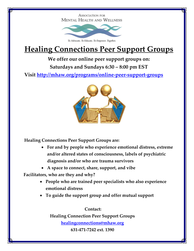Healing Connections Peer Support Groups