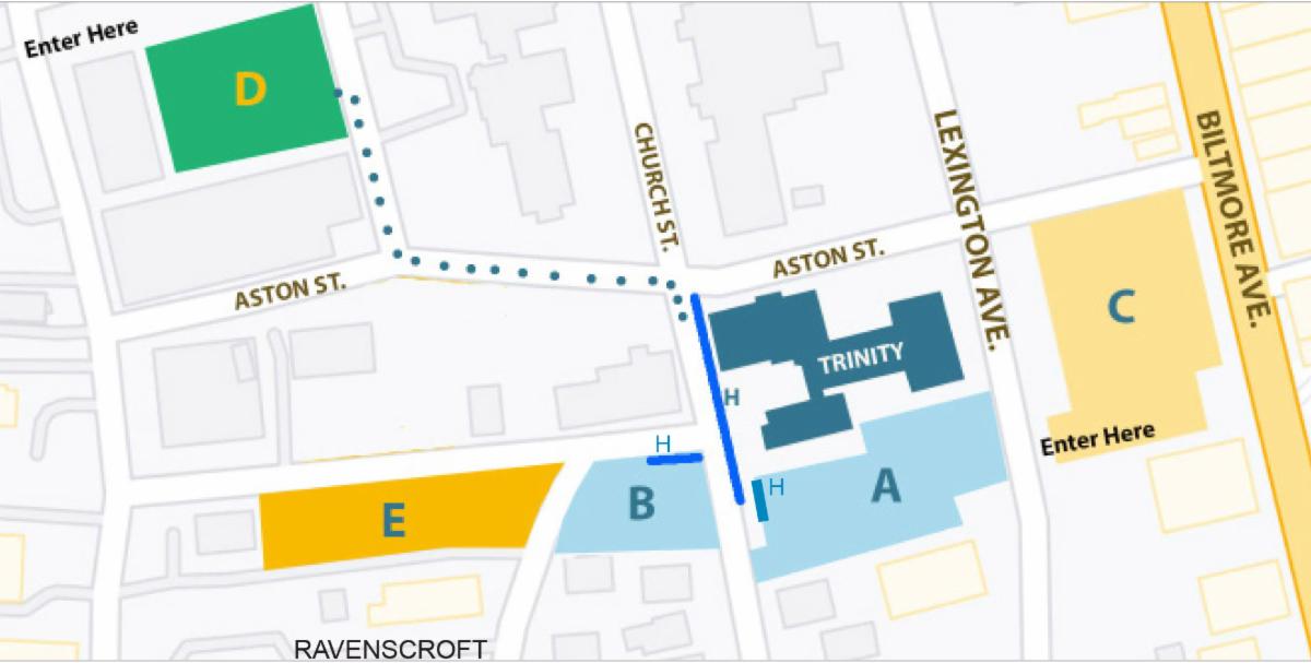 Parking at Trinity for Easter