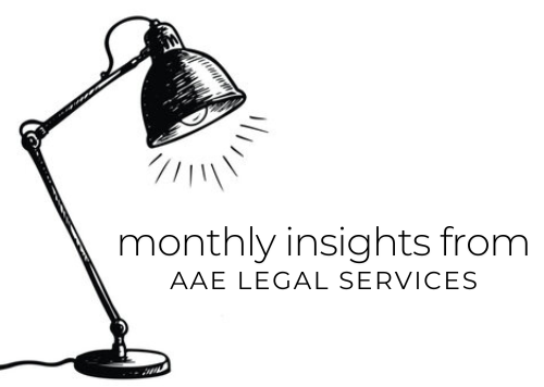 Your Monthly AAE Legal Services Update