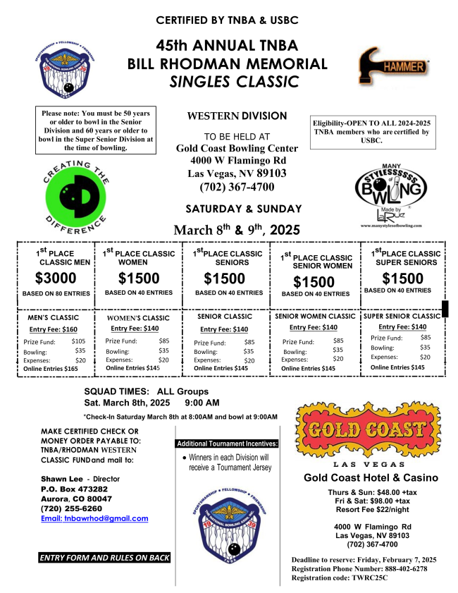 2025 TNBA Scratch Tournaments