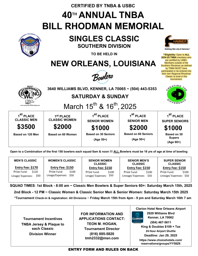 2025 TNBA Scratch Tournaments