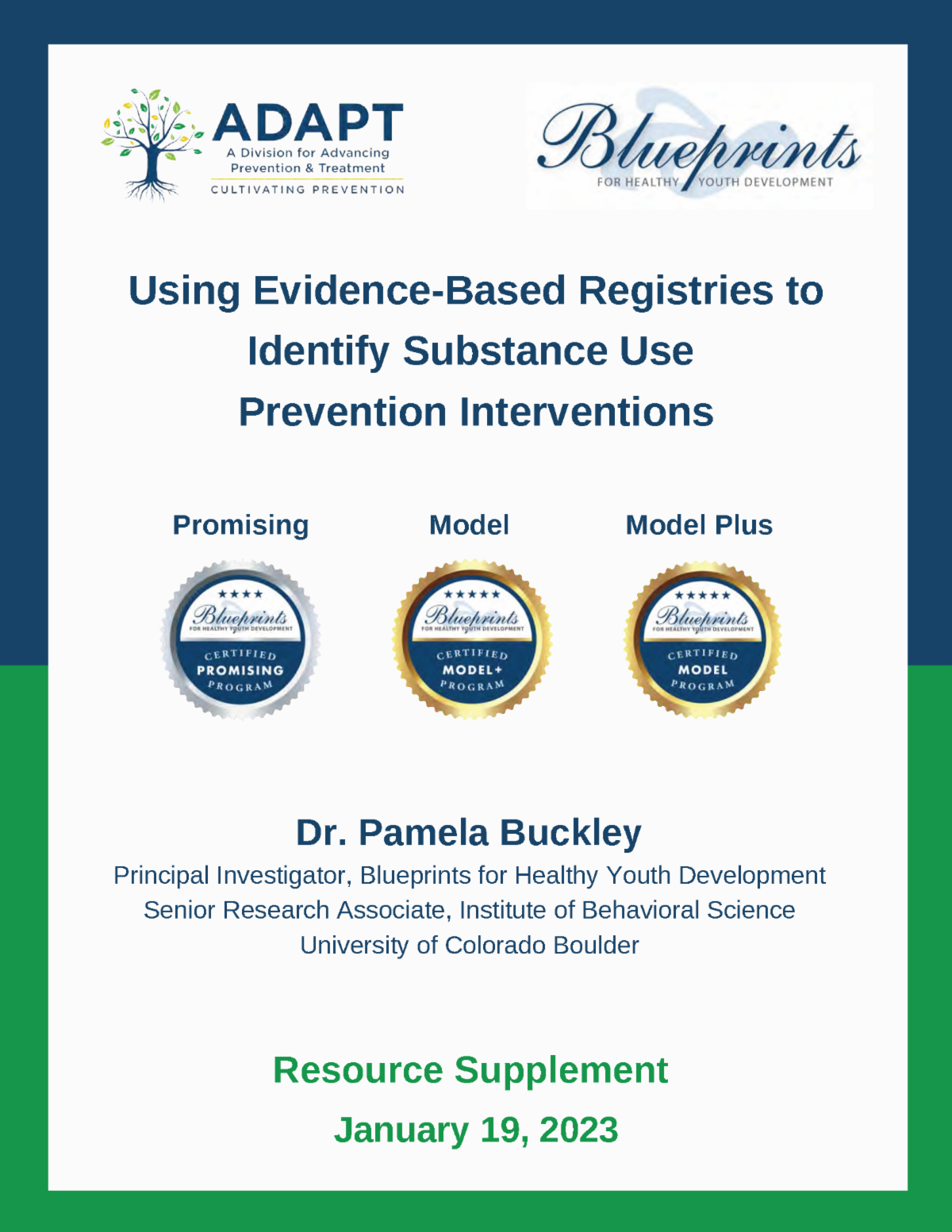 Resources And Recording From The Selecting Evidence Based Interventions Webinar