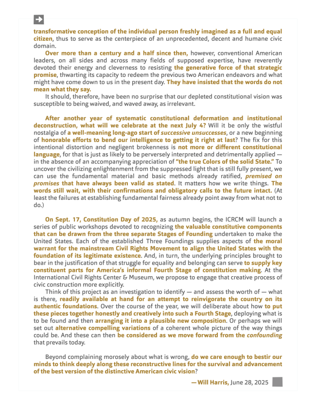 Independence Day Program: "To Make New Out of Old"