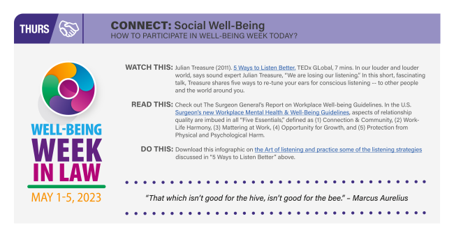 Well-Being Week in Law Starts Today! View daily activities to get the ...