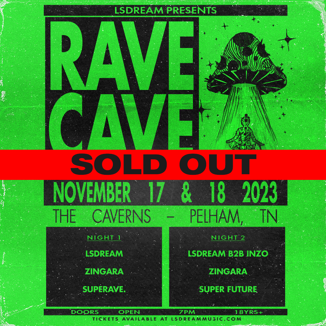 A special message from LSDREAM: Lightcode added to Saturday @ The Caverns