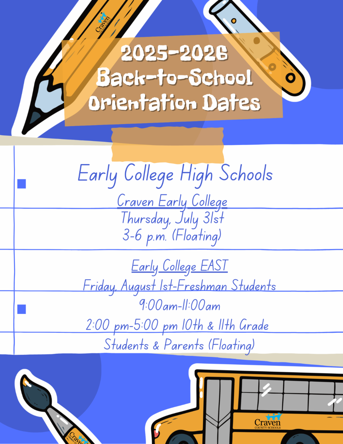 CCS Families in the Know For You Monday, July 28, 2025