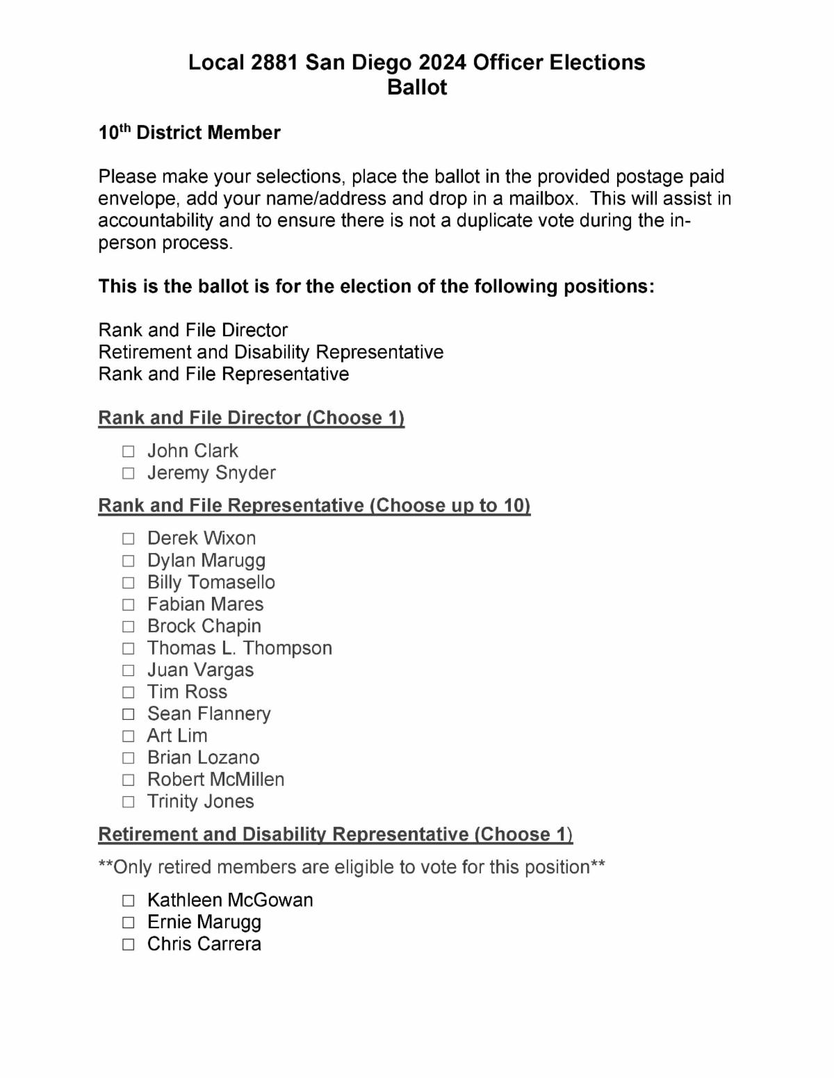 Convention Resolutions & Elections Forum