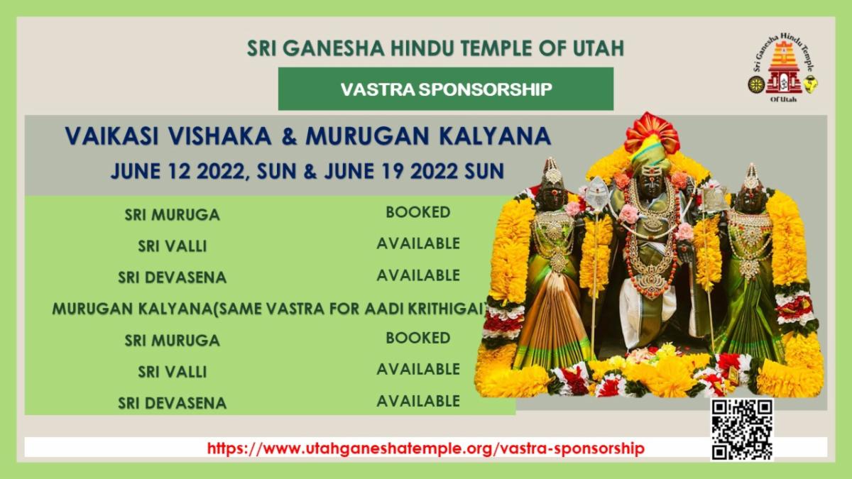 Annual Day; Vaikasi Vishakam; New Priest and Pachaka; Mangalyam