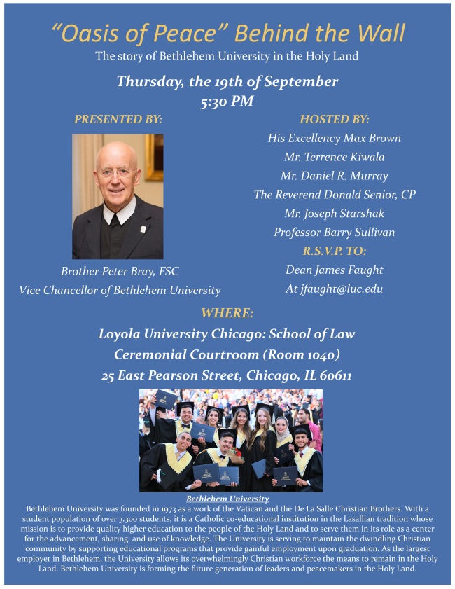 Brother Peter Bray, FSC speaking at Loyola University Chicago: School ...