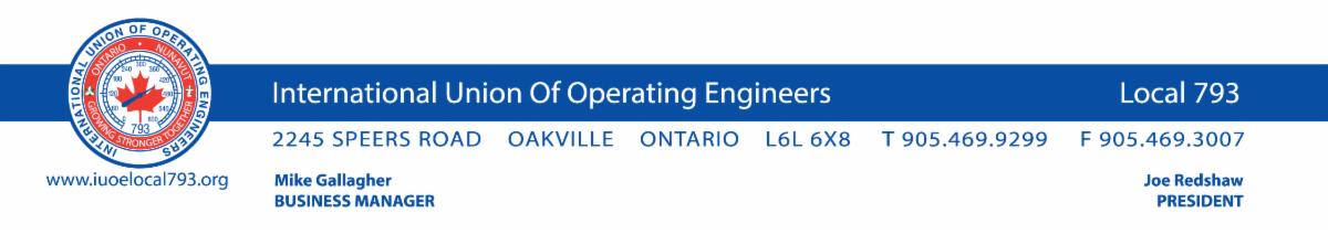 IMPORTANT NOTICE: To all members of I.U.O.E., Local 793 and bargaining ...