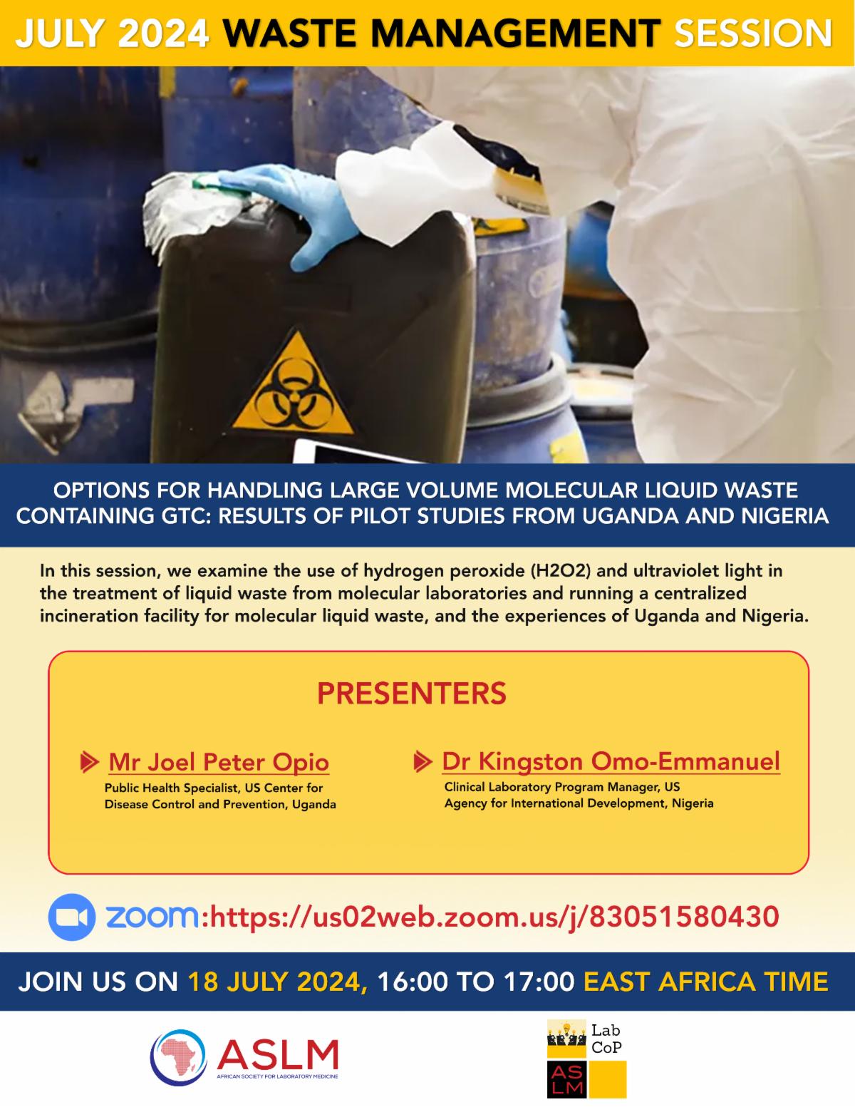 Reminder: LabCoP Waste Management SubCoP ECHO Session Begins in 30 mins!