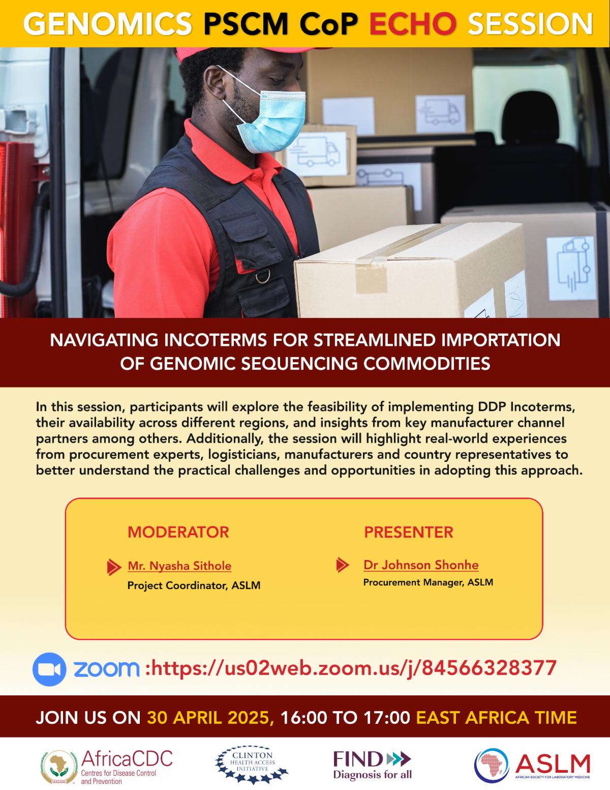 Genomics PSCM CoP ECHO Session on 30 April!