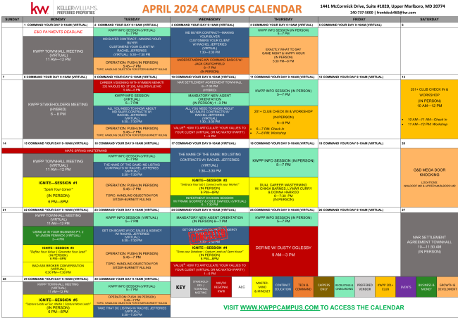 April 2024 Campus Calendar