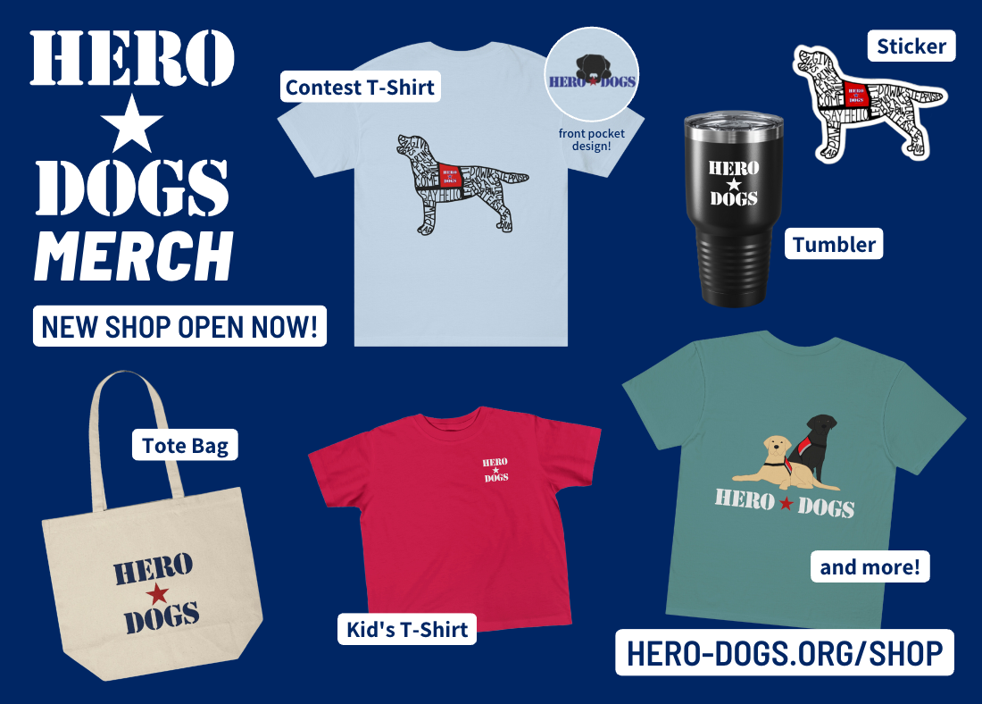 Hero Dogs Merch, Upcoming Events, & More!