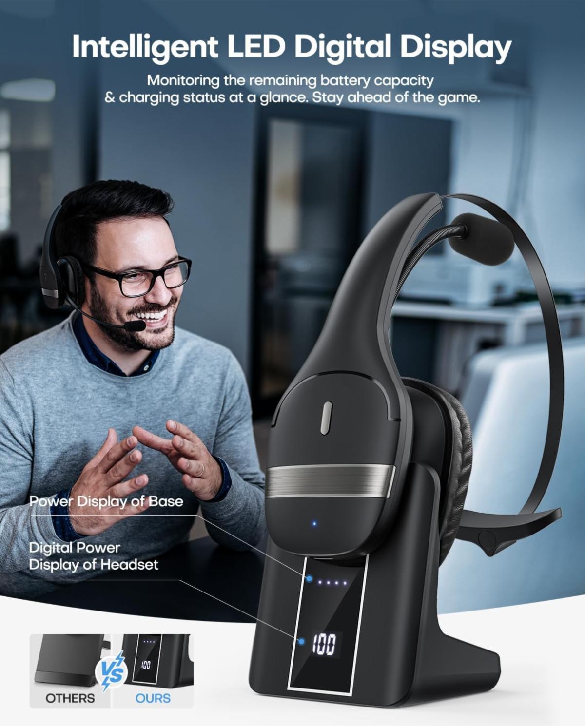 GIXXTED Bluetooth Headset, Wireless Headset with Mic - Available