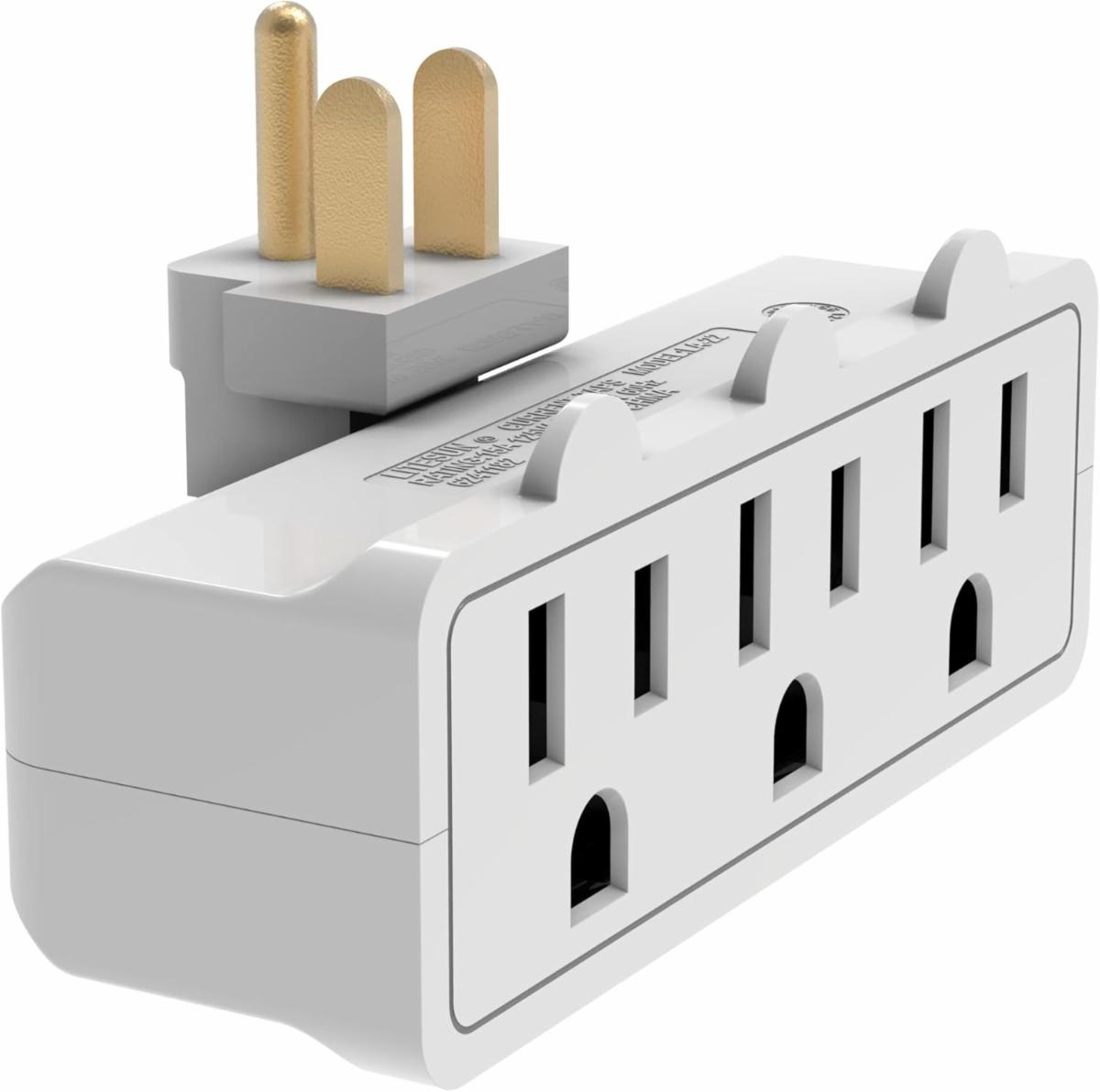Power Outlet Splitters Rotating & 2 Prong to 3 Prong Outlet Converters ...