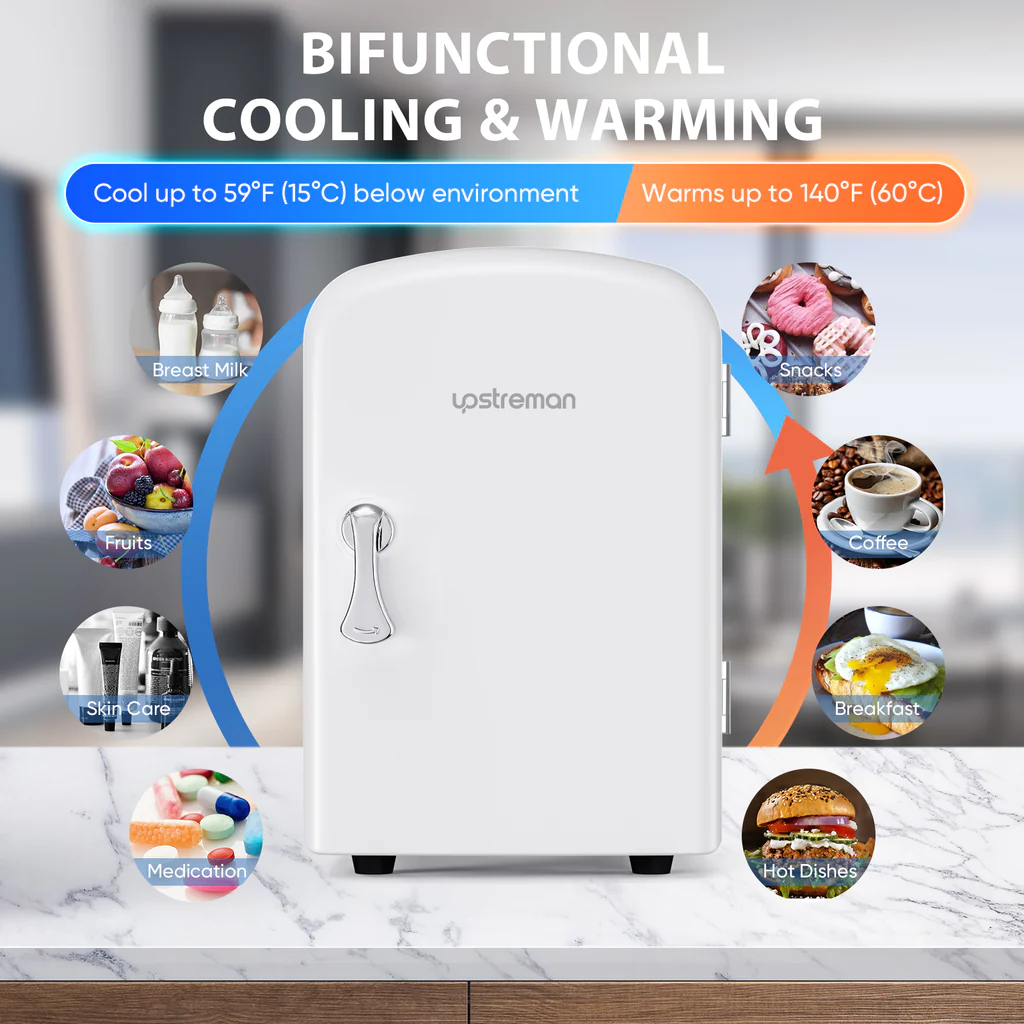 Upstreman F4 Mini Fridge, 4L Portable Fridge with Cooling and Heating ...