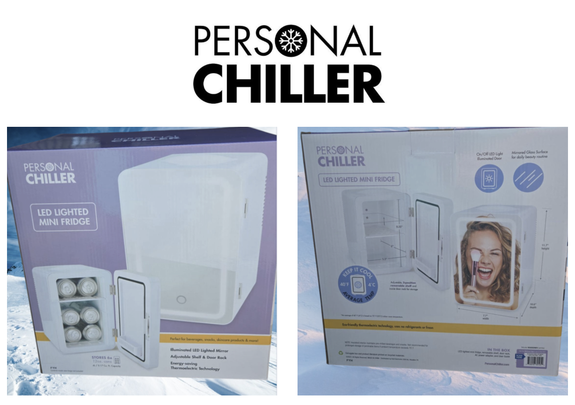 Personal Chiller LED Lighted Mini Fridge with Glass Hinged Door - Qty ...