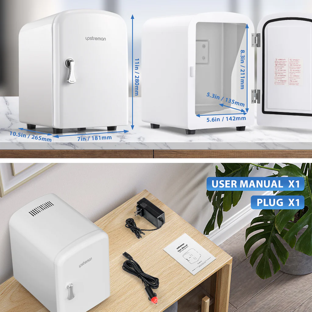 Upstreman F4 Mini Fridge, 4L Portable Fridge with Cooling and Heating ...