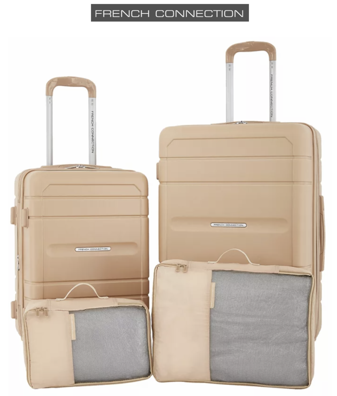 French Connection 4pc Expandable Rolling Hardside Luggage set w/360 ...