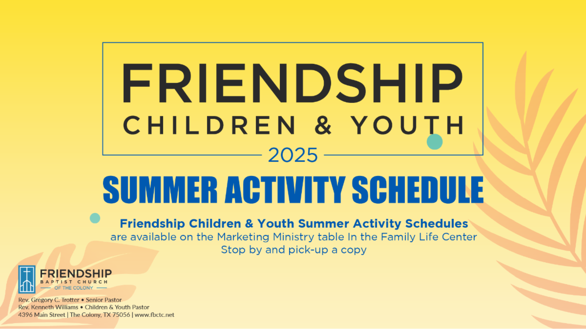 Friendship Connection Weekly Newsletter