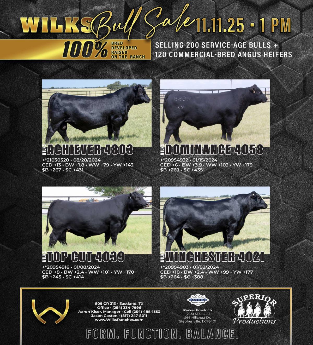 Wilks Ranch Fall 2025 Bull Sale - Tuesday - 11/11/25 - 1pm CST ...