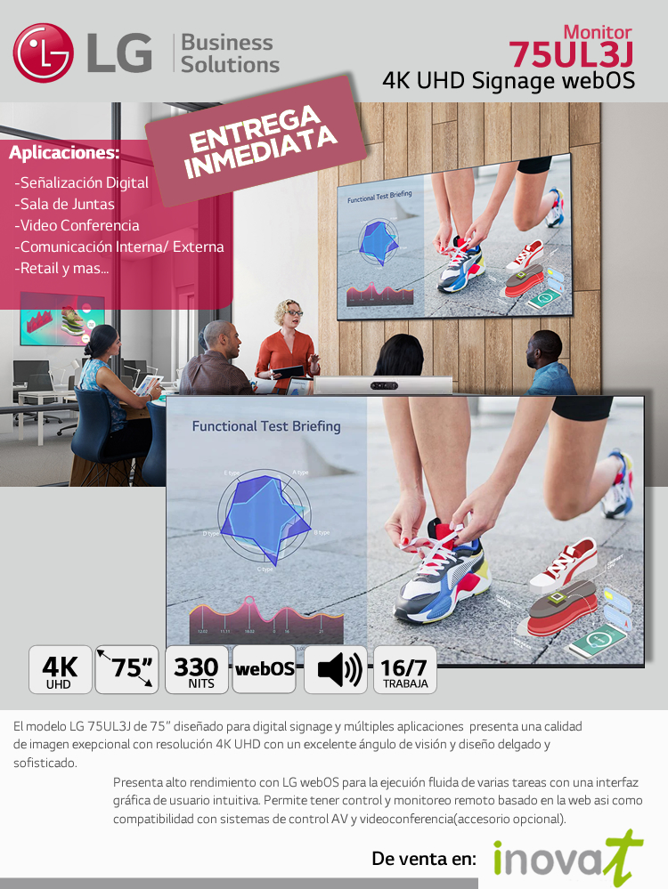 En INOVAT , Monitor LG para Señalización Digital 75" 4K UHD de Entrega ...