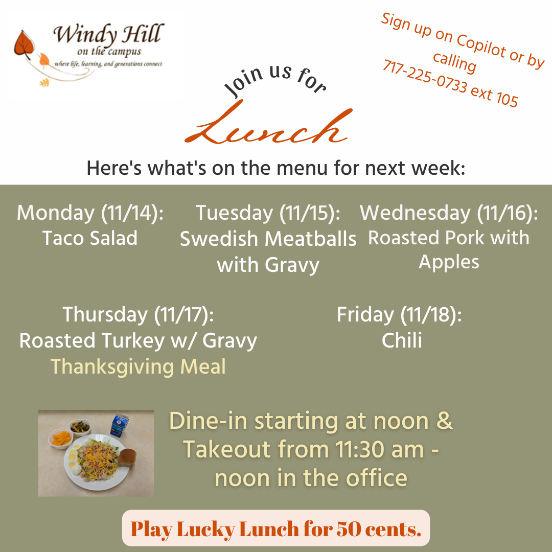 Windy Hill's weekly eNews - 11/11