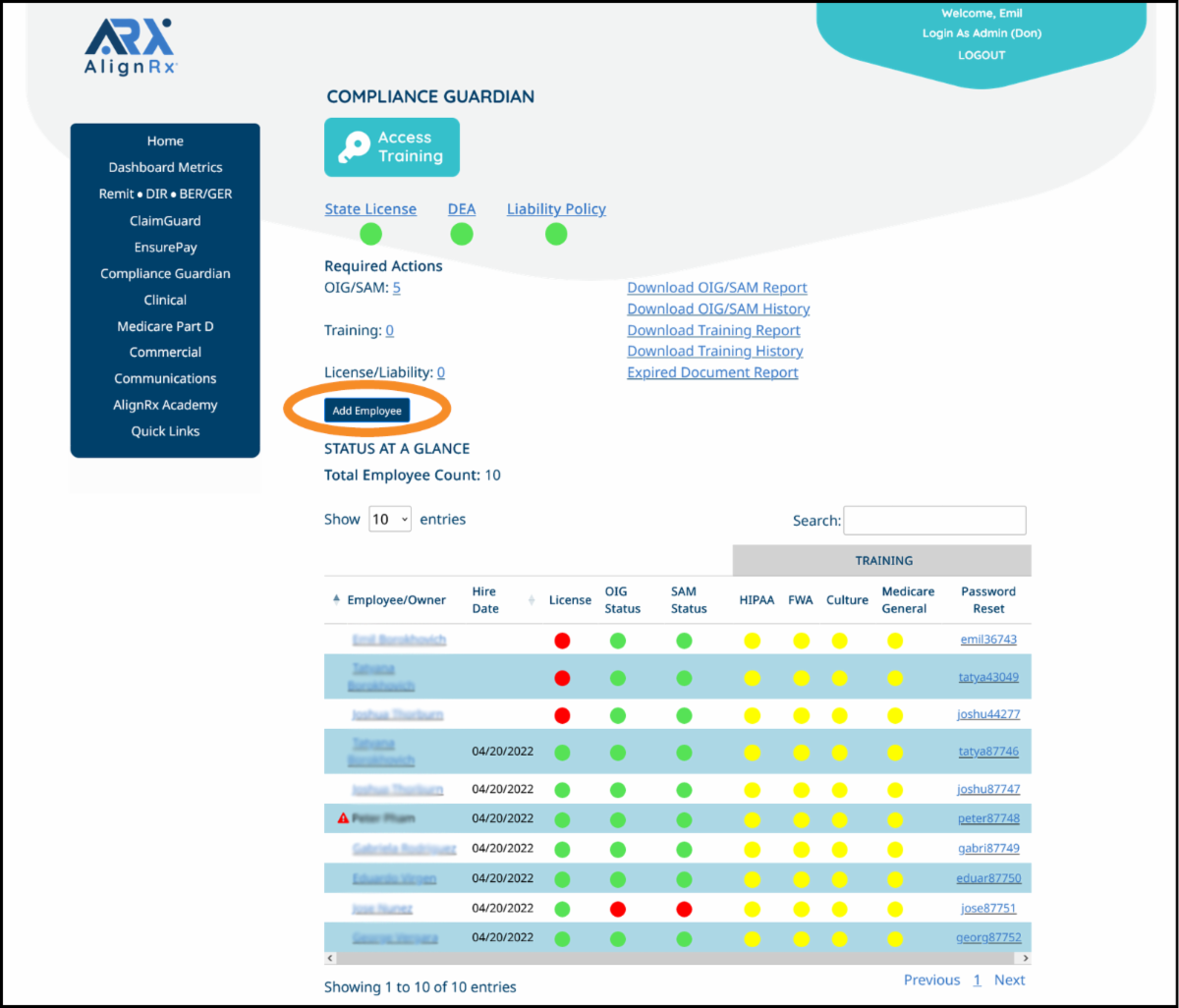 Compliance Guardian Spotlight: Adding and Maintaining Employee Records