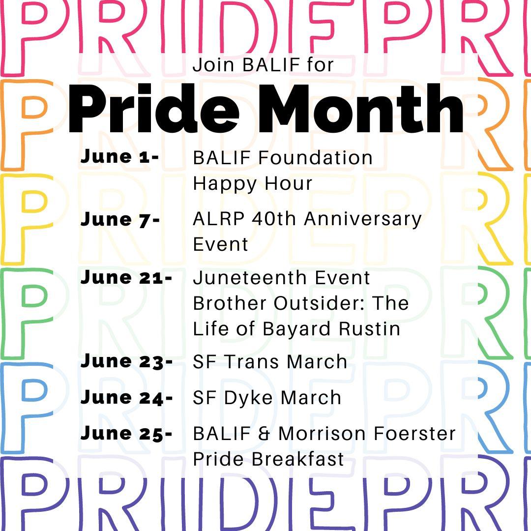 BALIF Newsletter- Enjoy many PRIDE events in June with BALIF!