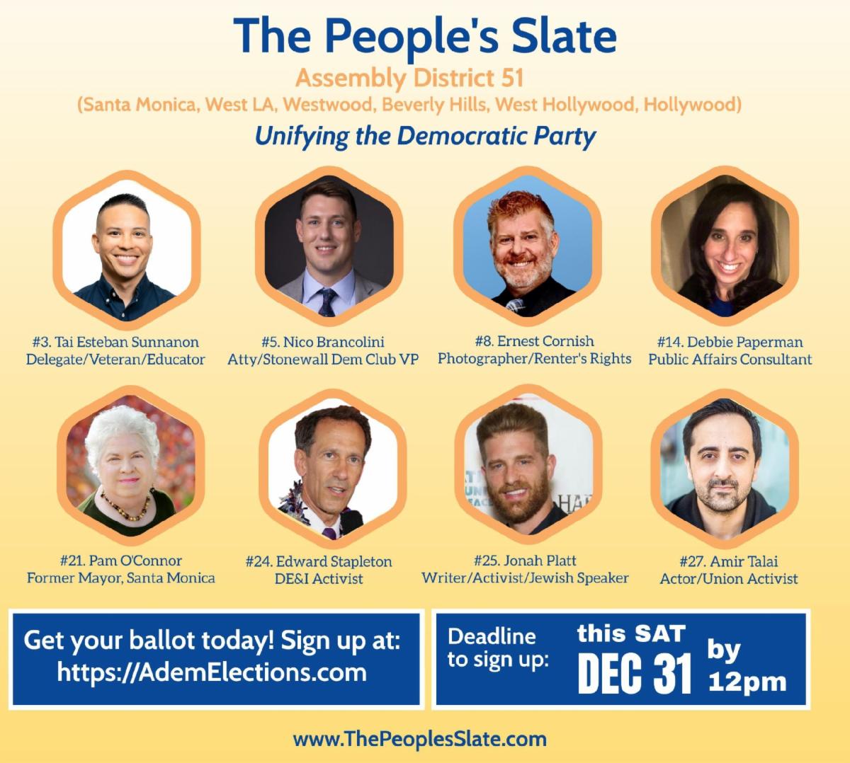 California ADEM Delegate Candidates: Update Announcements of Candidates #9