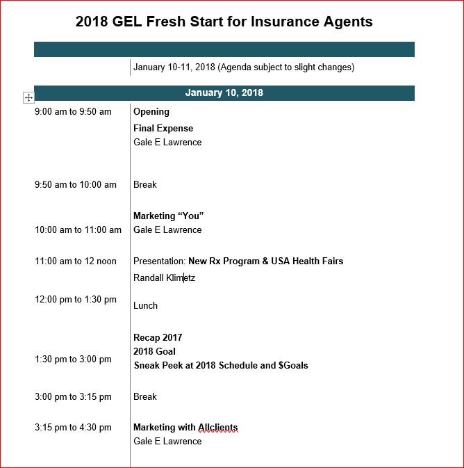 FRESH START CONFERENCE 2018