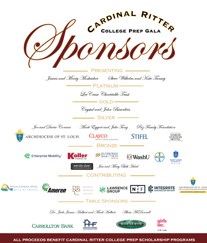 Cardinal Ritter Gala Event Detail, February 27th: Know Before You Go!