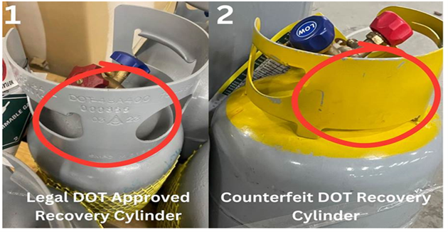Be Aware of Counterfeit Refrigerant Recovery Cylinders
