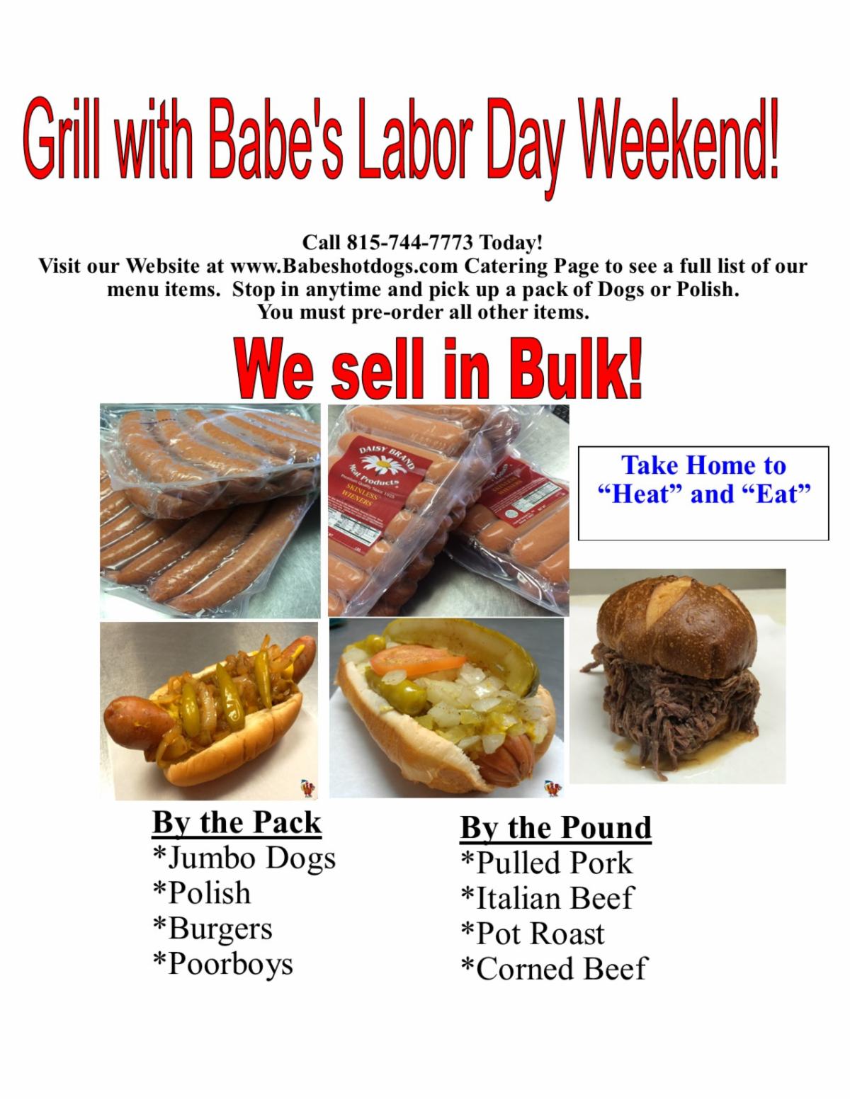 Grab Your Grilling Food From Babe's for Your Labor Day Weekend Cookout!