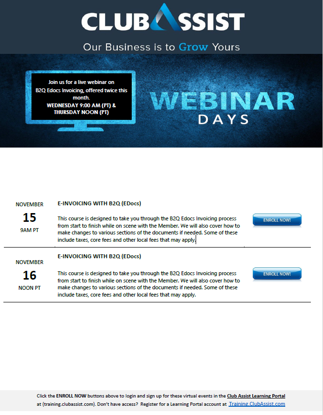 New E-Invoicing With B2Q EDocs Webinars Available