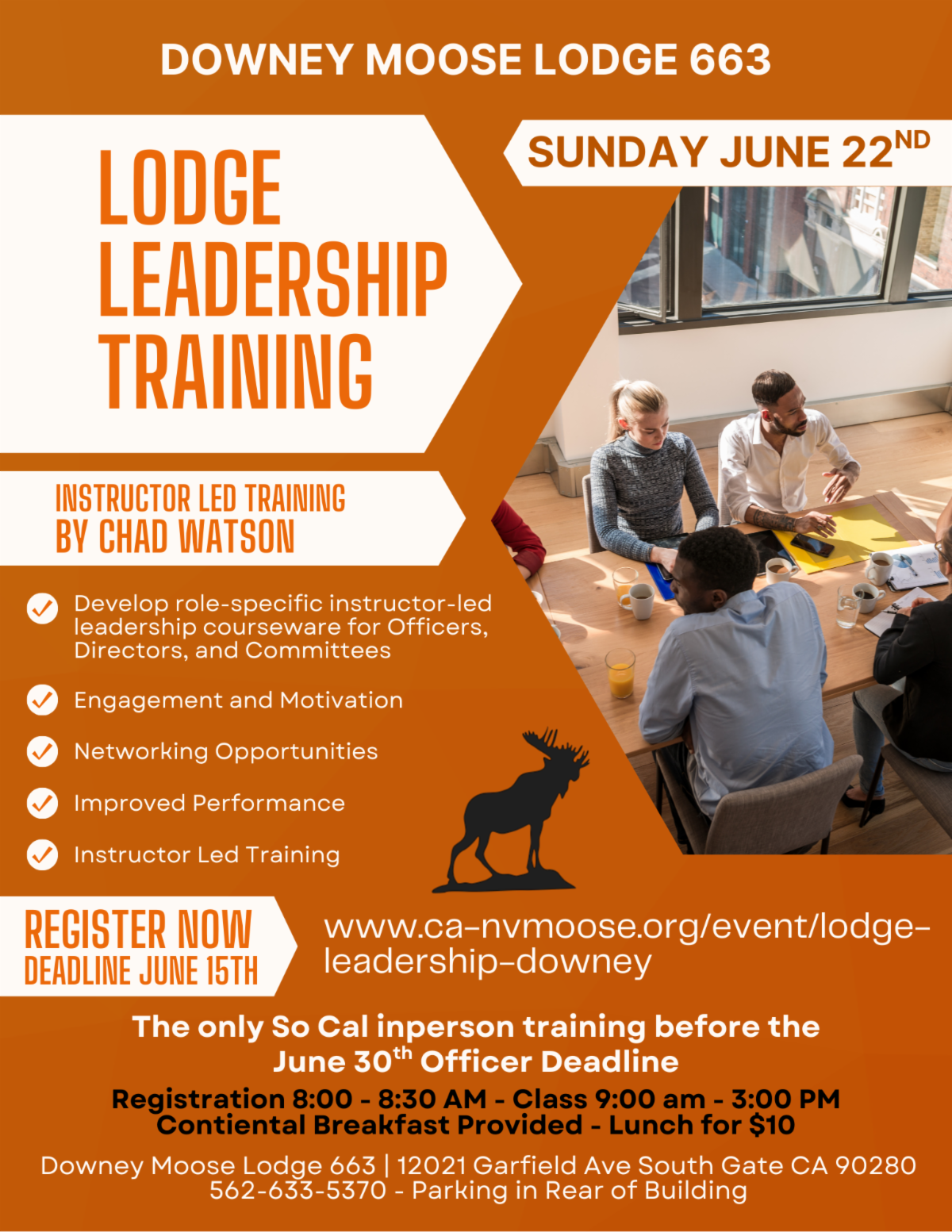 This Weeks Activities at the La Habra Moose Lodge