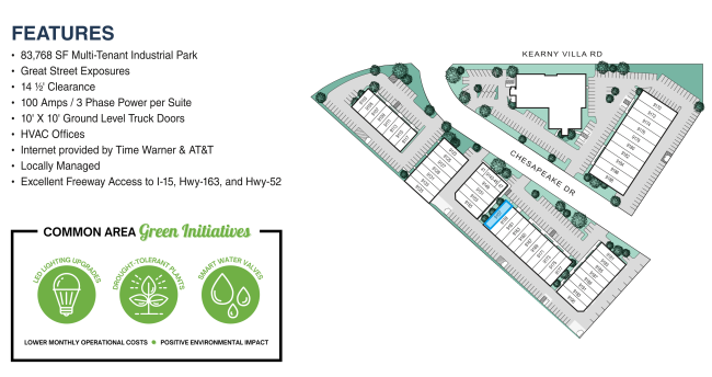 FOR LEASE | Kearny Villa Commerce Center | Excellent Street Visibility